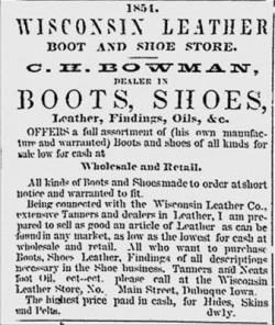 WISCONSIN LEATHER BOOT AND SHOE STORE - Encyclopedia Dubuque