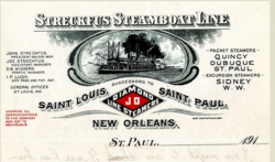 STRECKFUS STEAMBOAT LINE - Encyclopedia Dubuque