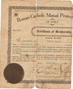 ROMAN CATHOLIC MUTUAL PROTECTIVE SOCIETY OF IOWA - Encyclopedia Dubuque